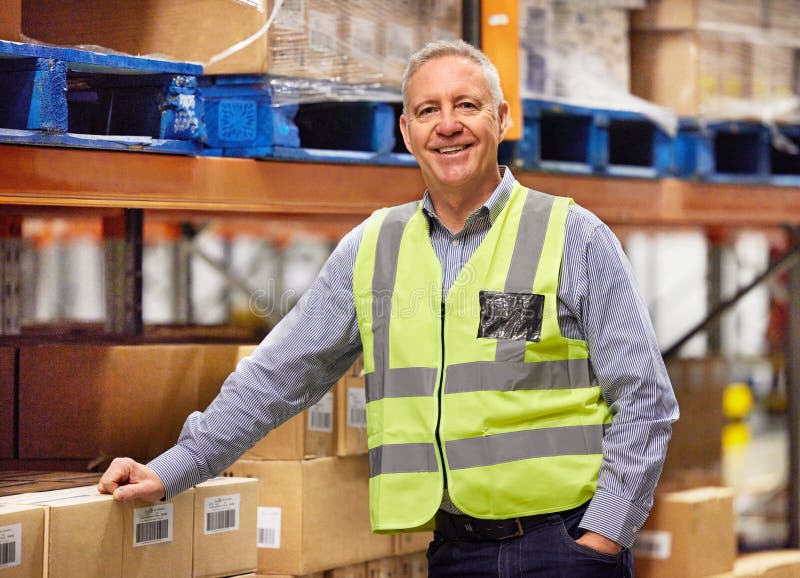 The Man in Charge of Warehouse Operations. Portrait of a Mature Man ...