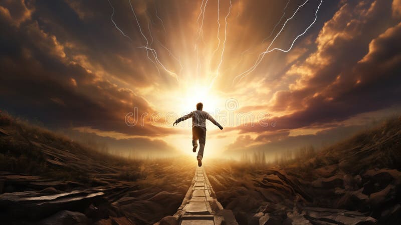 Man Charging Forward, a Dynamic Burst of Energy and Purpose Stock ...