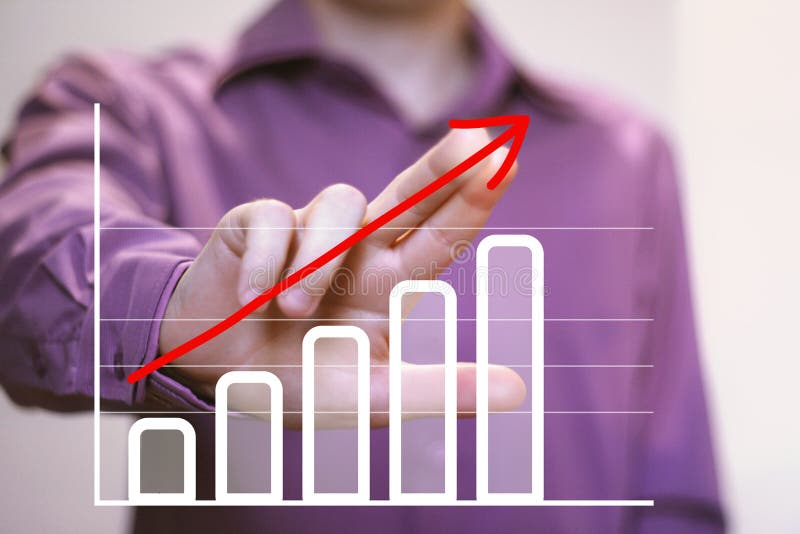 Man with Chart Business Marketing Strategy Stock Image - Image of icon ...