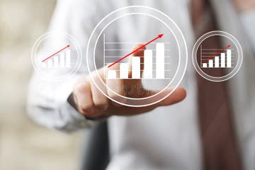 Man with Chart Icon Business Diagram Web Online Stock Photo - Image of ...