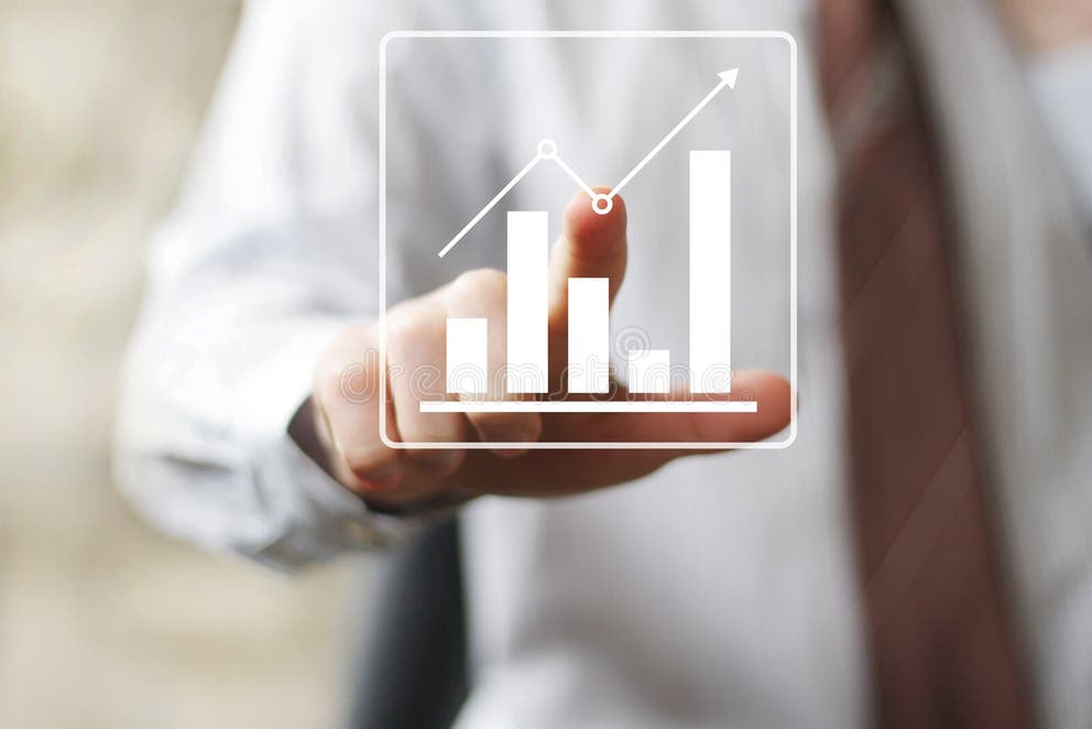 Man with Chart Online Business Diagram Icon Web Stock Image - Image of ...