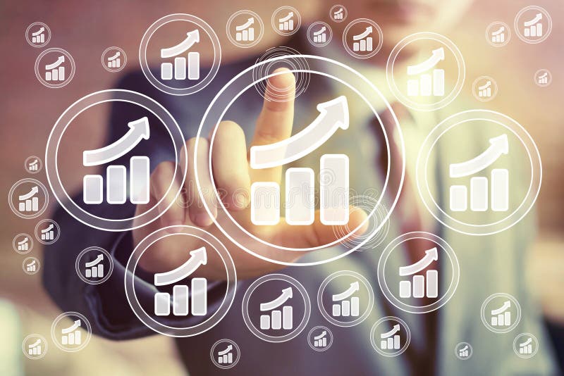 Man with Chart Web Business Icon Diagram Statistic Sign Stock Image ...
