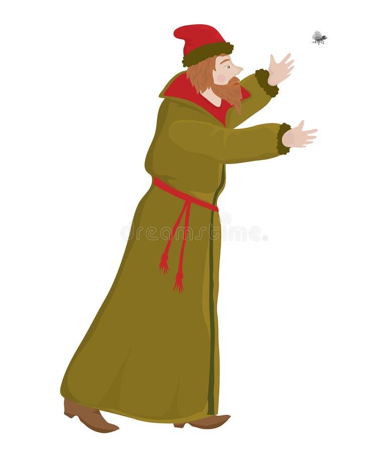 A Man is Chasing a Mosquito Stock Illustration - Illustration of dark ...