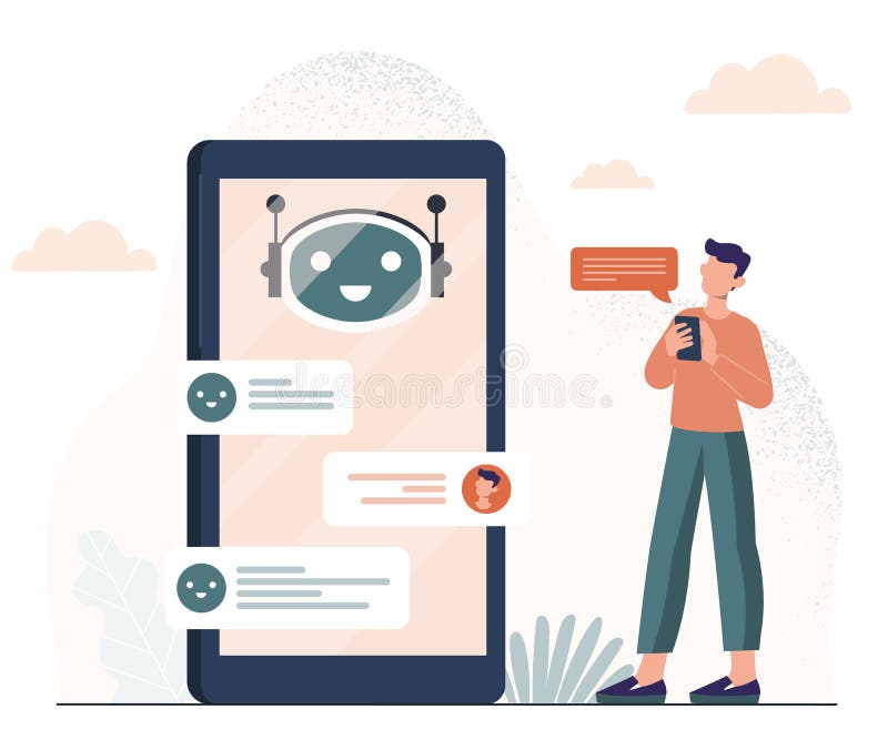 Man with Chat Gpt Vector Concept Stock Illustration - Illustration of ...