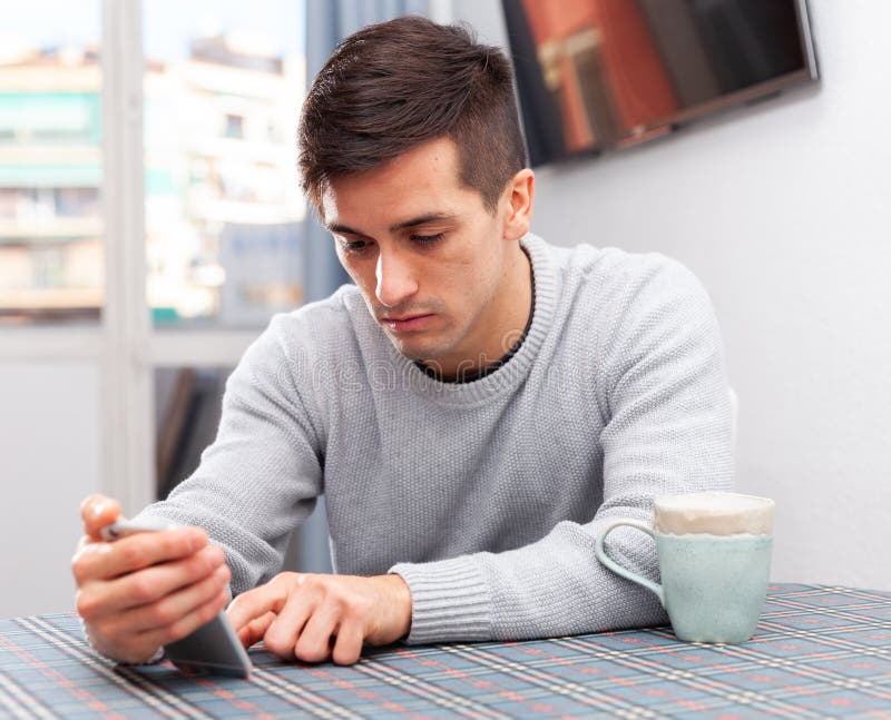 Man is Chatting on Phone and Upset Alone Stock Image - Image of leisure ...