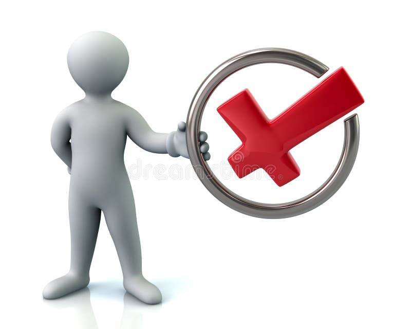 Man and check mark stock illustration. Illustration of checkbox - 64788994