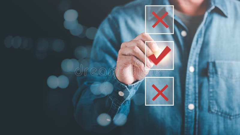 Man Check Mark about Exploring Topics,in the Virtual Form Check Sheet ...