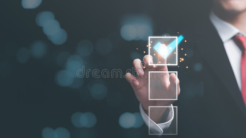 Man Check Mark about Exploring Topics,in the Virtual Form Check Sheet ...