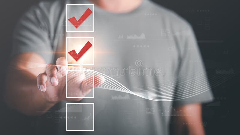 Man Check Mark about Exploring Topics,in the Virtual Form Check Sheet ...