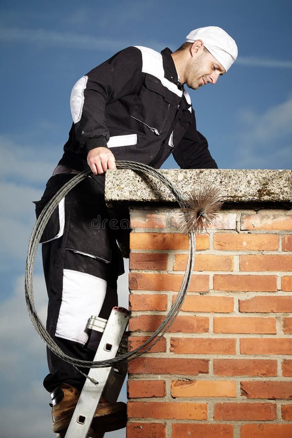 Sweeps the chimney editorial image. Image of handyman - 40217480