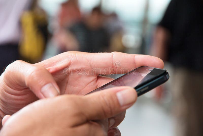 Man Checking His Phone Background Stock Image - Image of networking ...