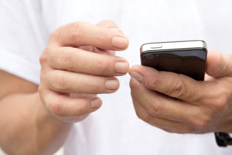 Man checking his phone stock photo. Image of phone, looking - 33789102