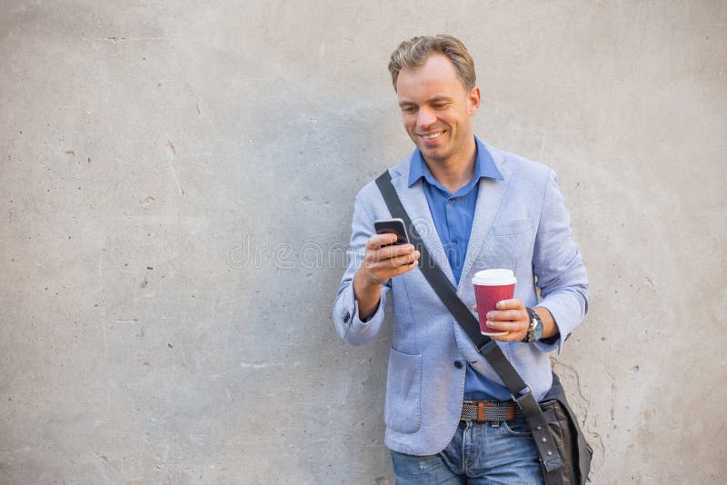 Man checking his phone stock image. Image of background - 60244291