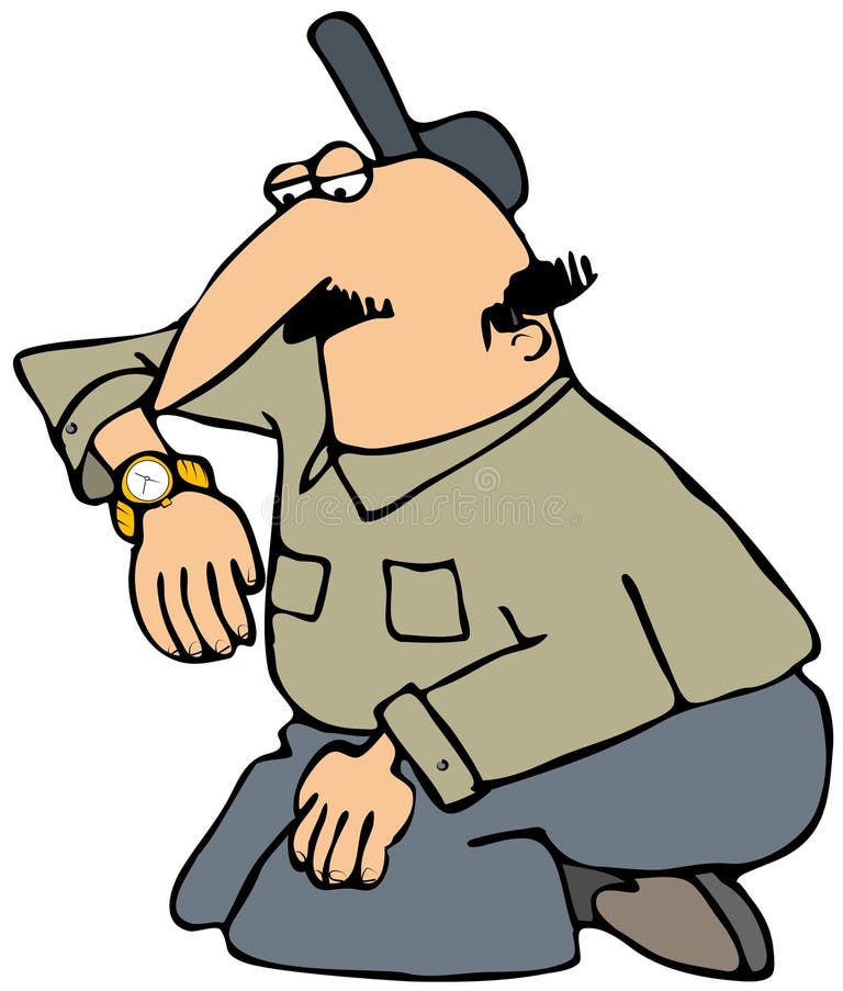 Cartoon Man Looking His Watch Stock Illustrations – 184 Cartoon Man ...