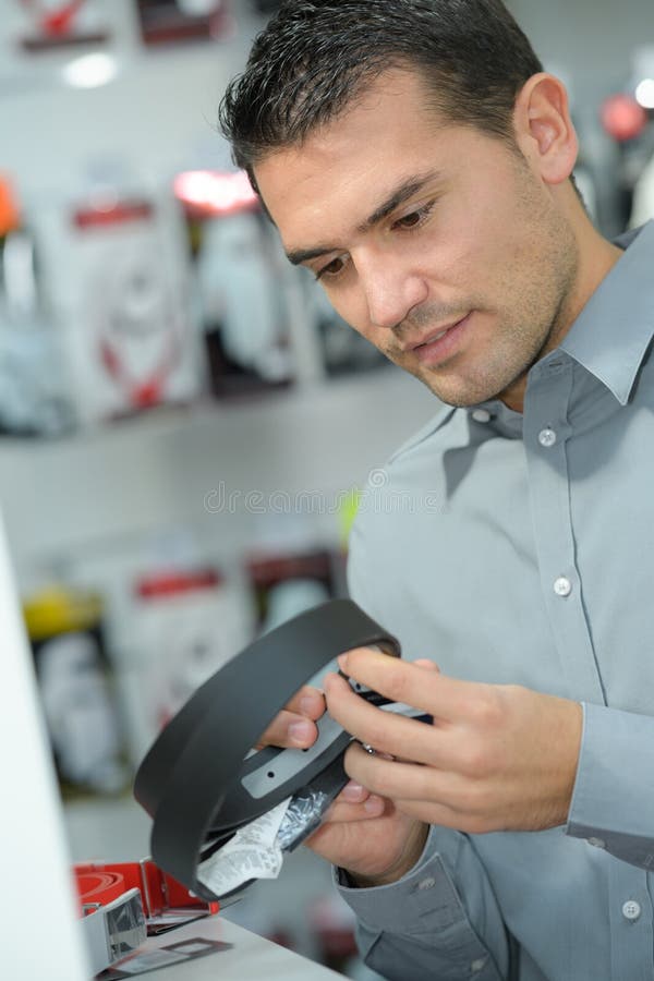 Man Checking Product in Store Stock Photo - Image of retail, decision ...