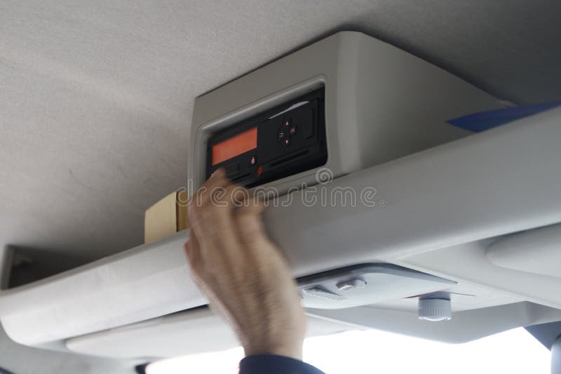 Man Checking the Tachograph of a Vehicle Stock Photo - Image of ...