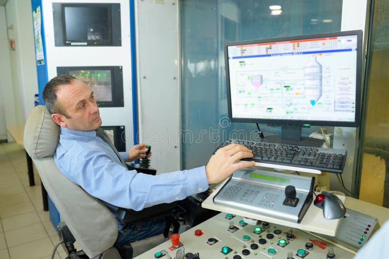 Man Checking Tv Screen at Work Stock Image - Image of receiver, problem ...