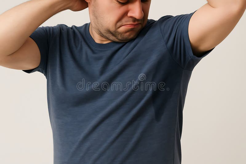 Man Checking Underarm Sweat Hyperhidrosis Excessive Sweating ...