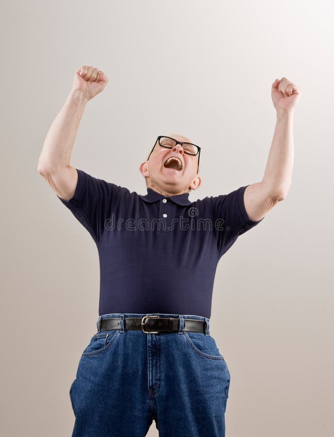 Man Cheering and Celebrating His Success Stock Photo - Image of male ...
