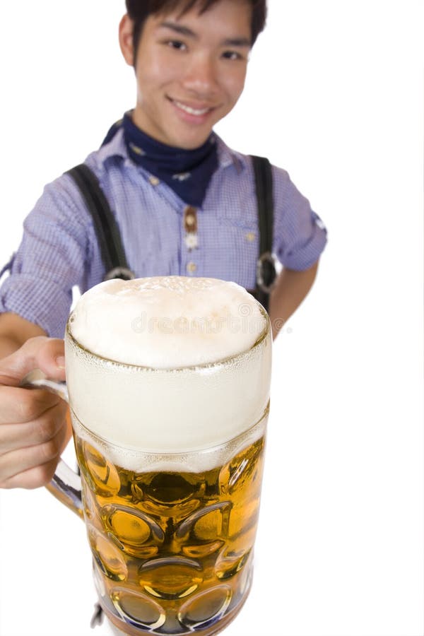 Man Cheers with Oktoberfest Beer Stein (Mass) Stock Photo - Image of ...
