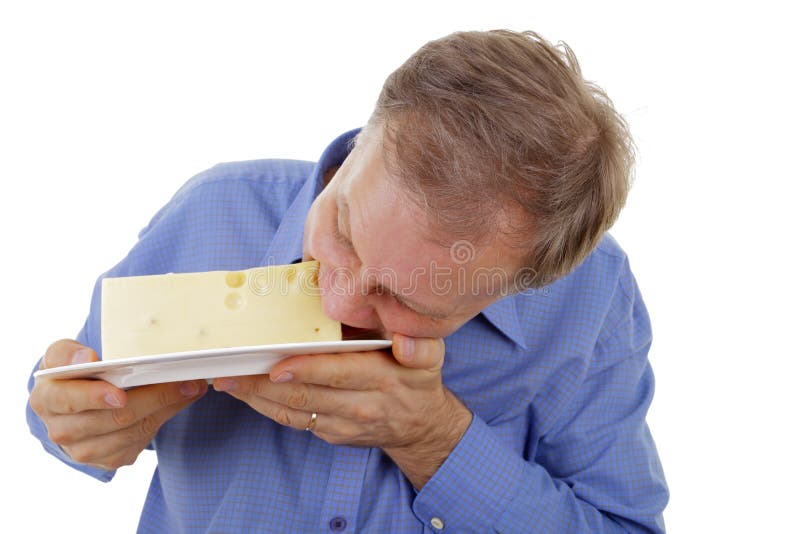 Man with cheese stock image. Image of studio, cheese - 25673495