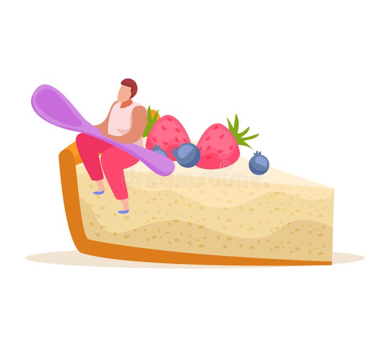 Man on Cheesecake Composition Stock Vector - Illustration of mobile ...