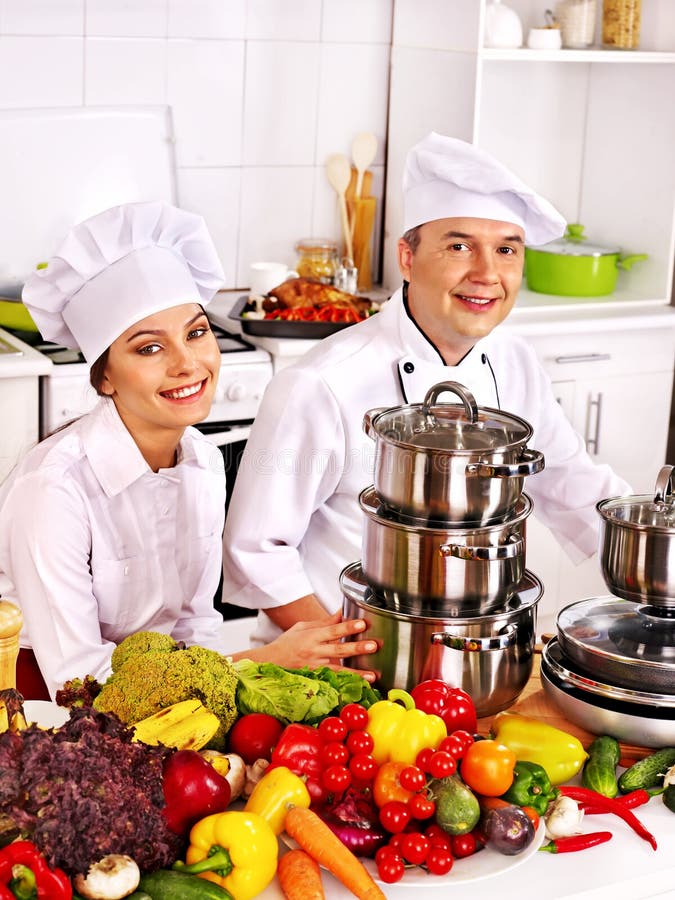 Man in Chef Hat Cooking Chicken Stock Photo - Image of cuisine, dinner ...