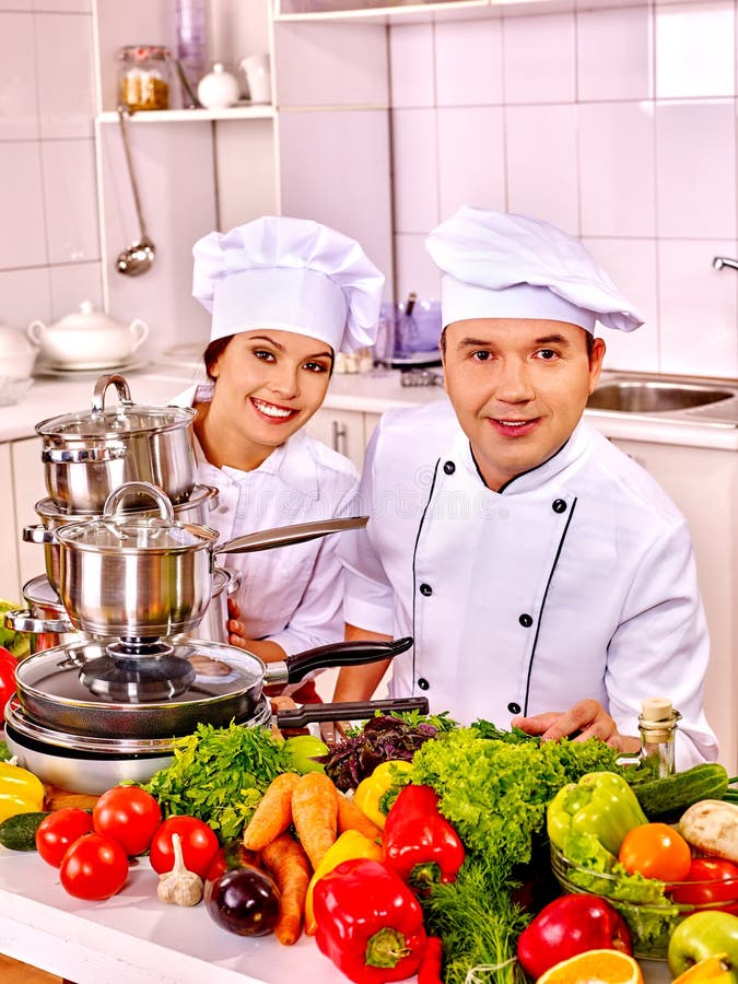 Man in Chef Hat Cooking Chicken Stock Photo - Image of adult, knife ...