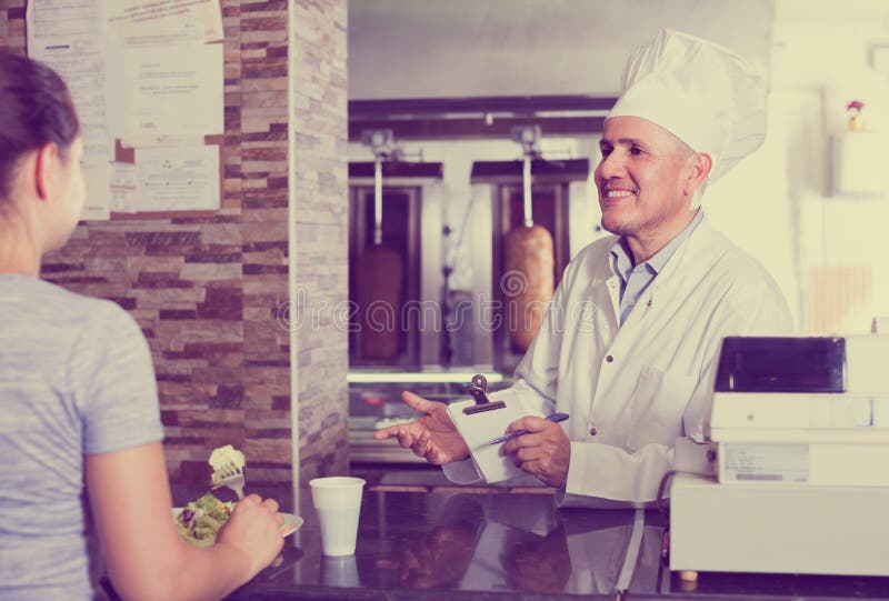 Man Chef Taking Order from Customer Stock Image - Image of professional ...