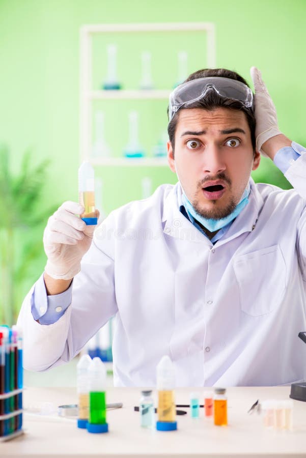 The Man Chemist Working in the Lab Stock Photo - Image of researcher ...