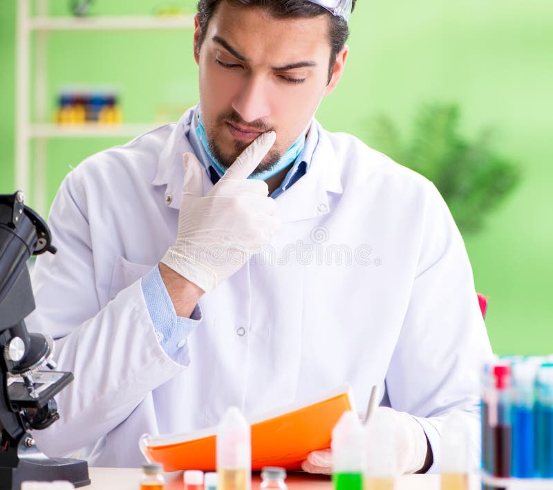 Man Chemist Working in the Lab Stock Image - Image of biology ...