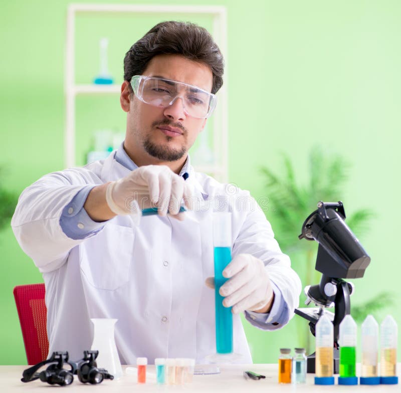 Man Chemist Working in the Lab Stock Image - Image of healthcare ...