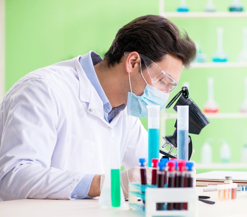 Man Chemist Working in the Lab Stock Photo - Image of medicine ...