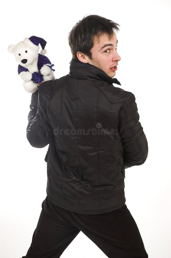 The Man with a Children S Toy Stock Photo - Image of animal, hands: 4173588