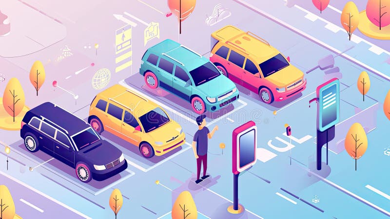 Man Chooses a Car Using a Mobile Application on a Smartphone. Car ...