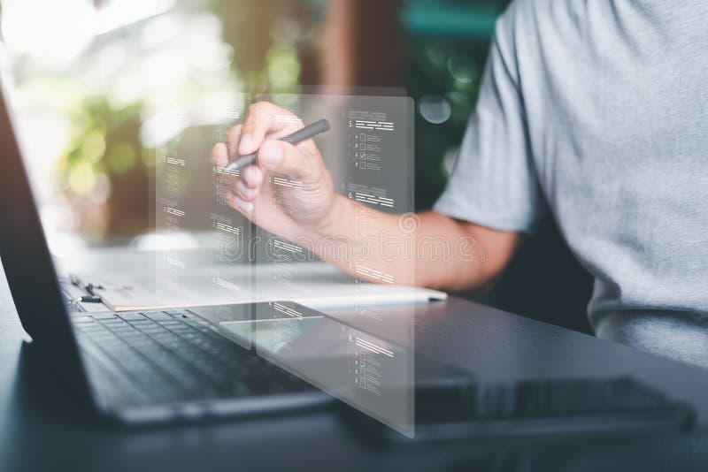 The Man Chooses the Correct Answer, Marking Online,online Survey ...