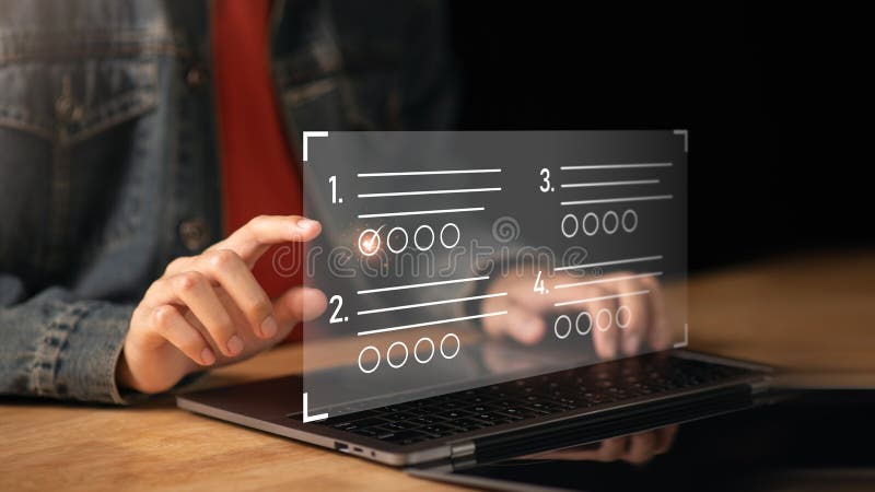 The Man Chooses the Correct Answer, Marking Online,online Survey ...