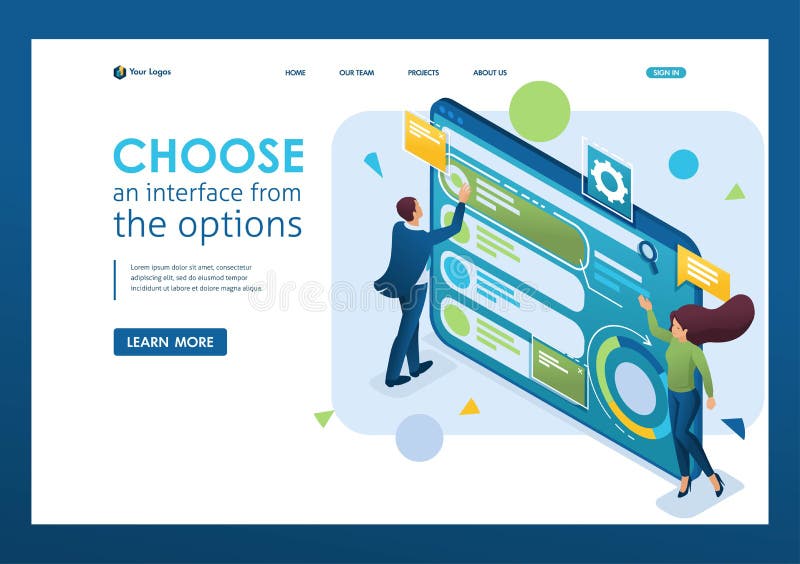 The Man Chooses the Interface from the Options, Customize the User ...
