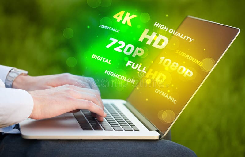 Man Choosing Display Resolution Stock Image - Image of multimedia ...