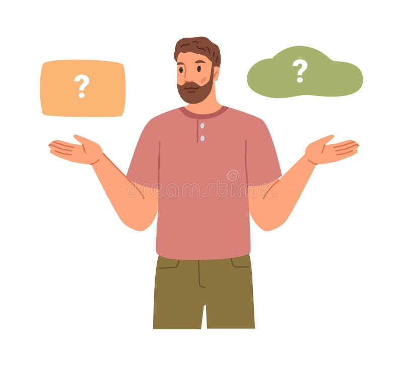 Man Choosing Between Options Decision Stock Vector Illustration Of