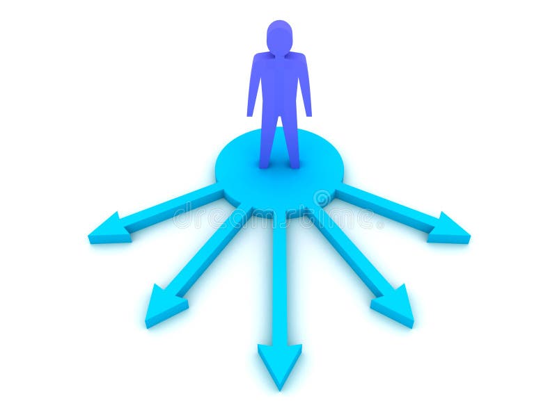 The man choosing the path. stock illustration. Illustration of pass ...