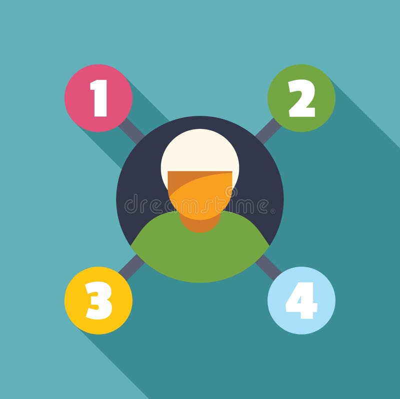 Man Choosing Right Option from Four Numbered Possibilities Stock Vector ...