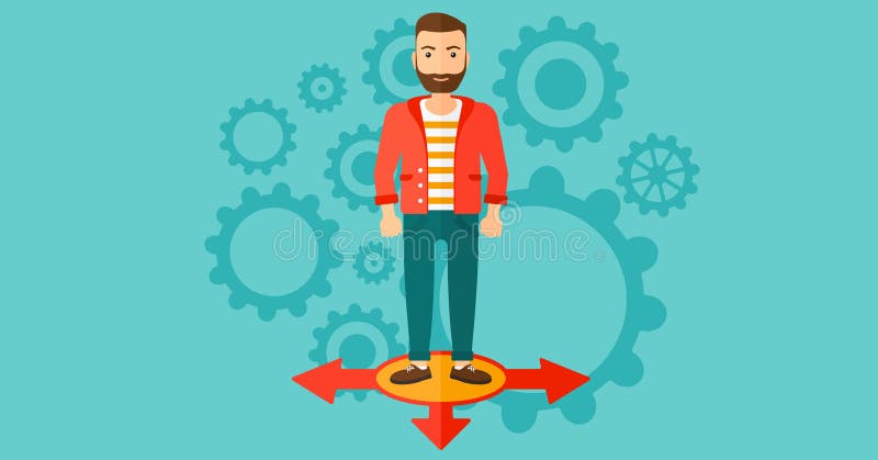 Man choosing way. stock vector. Illustration of alternative - 67929061