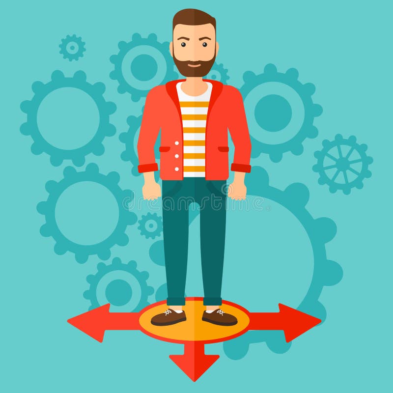 Man choosing way. stock vector. Illustration of career - 67929063