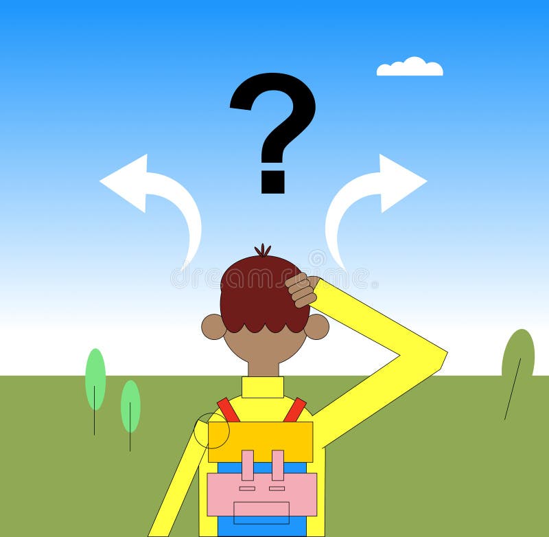 Man Choosing Way To Go Illustration Stock Vector - Illustration of ...