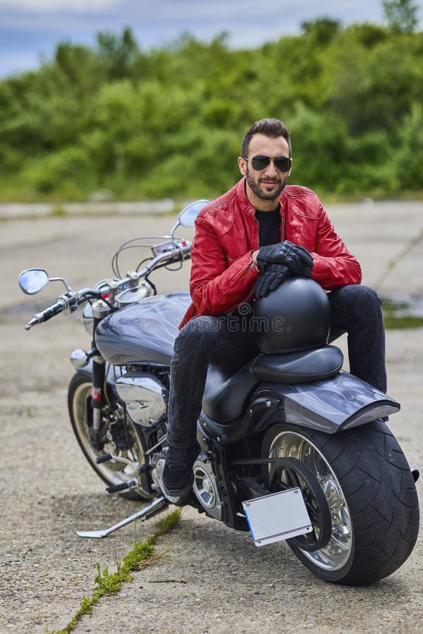 Man on a Chopper Motorcycle Stock Image - Image of machine, motorcycle ...