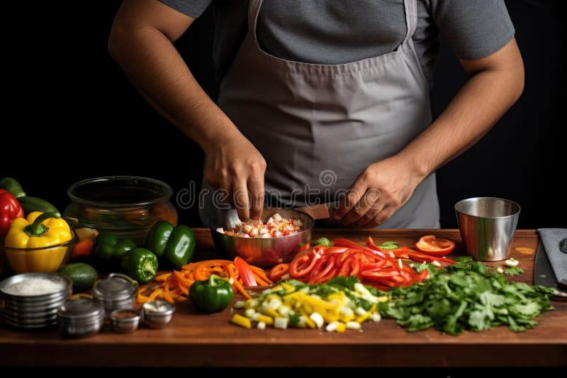 Man Chopping Ingredients for Curry Preparation Stock Photo - Image of ...
