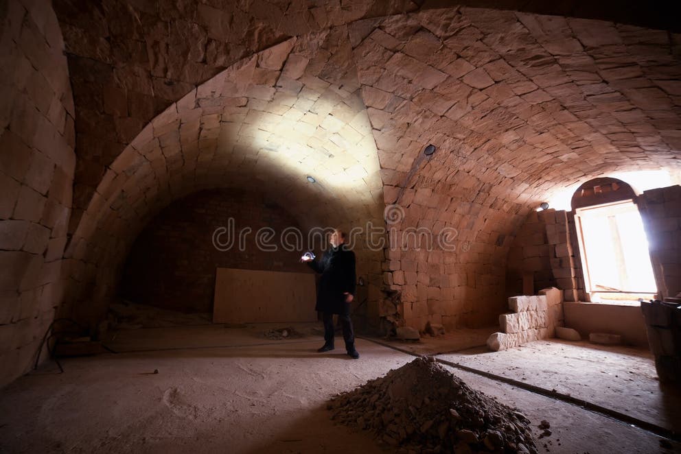 Man in church crypt stock image. Image of indoors, single - 27634887