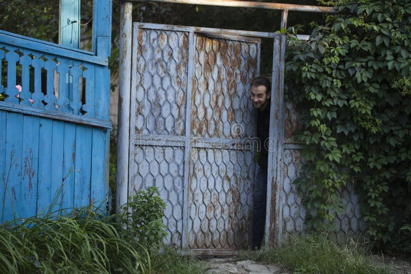 Wicket Gate of Hammered Metal. Stock Photo - Image of gray, fence: 34118844