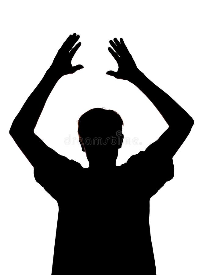 Man clapping hands stock photo. Image of silhouette, studio - 9041024